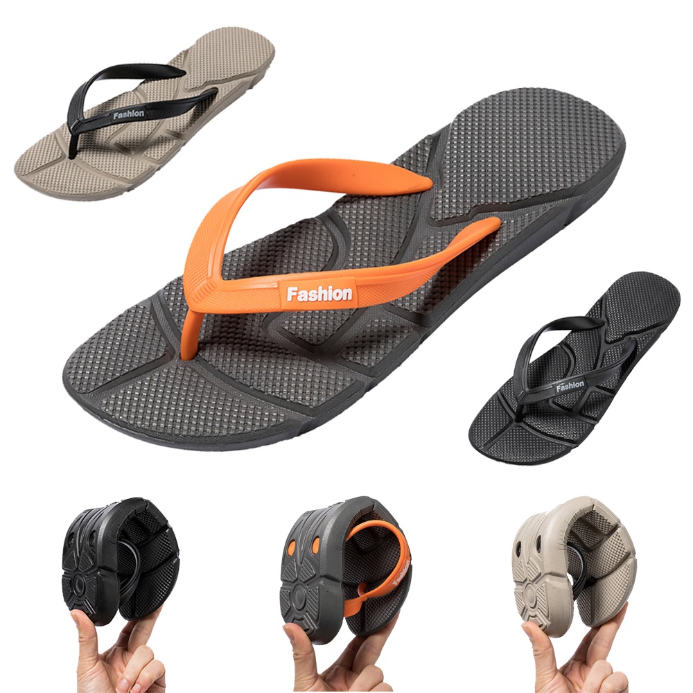 Slippers high elastic EVA odorless massage bottom men's flip flops SPD ...