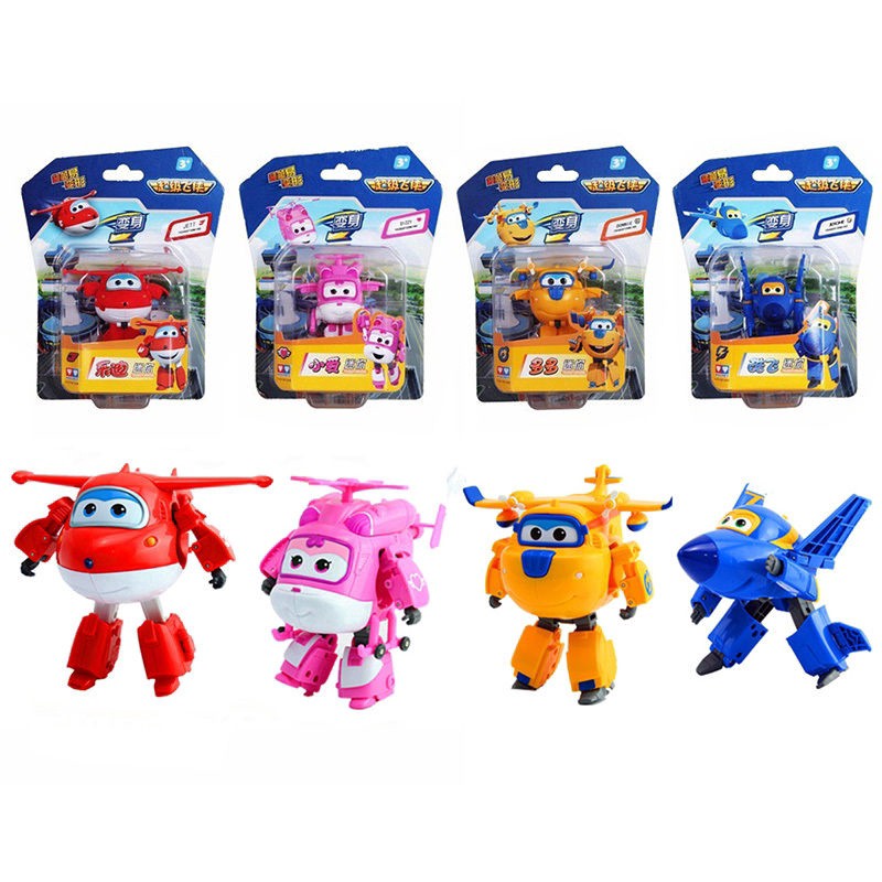 Mini Super Wings Transformer Robot Planes Toys Jett Donnie Shopee