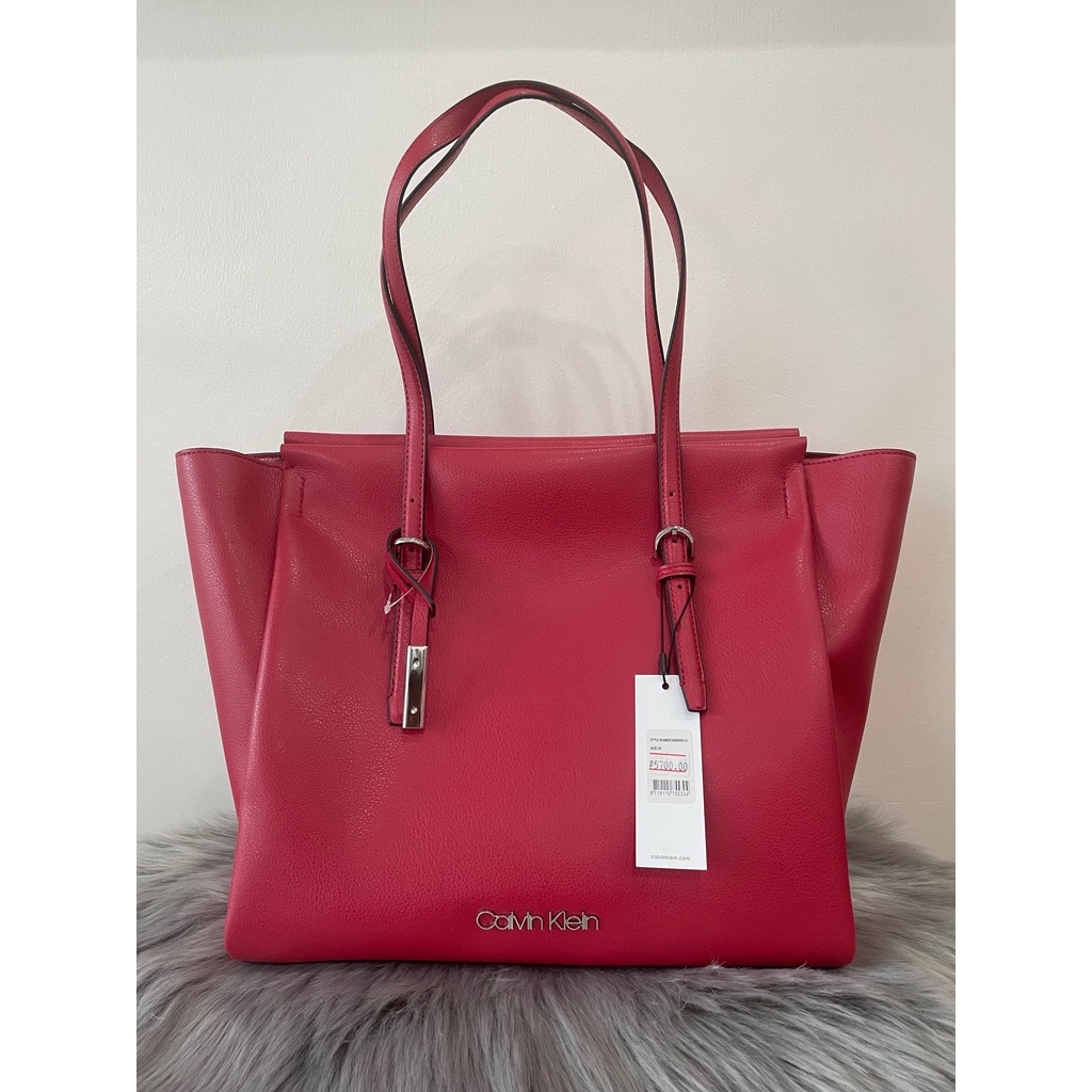 CalvinKlein CK Red Tote Bag | Shopee Philippines