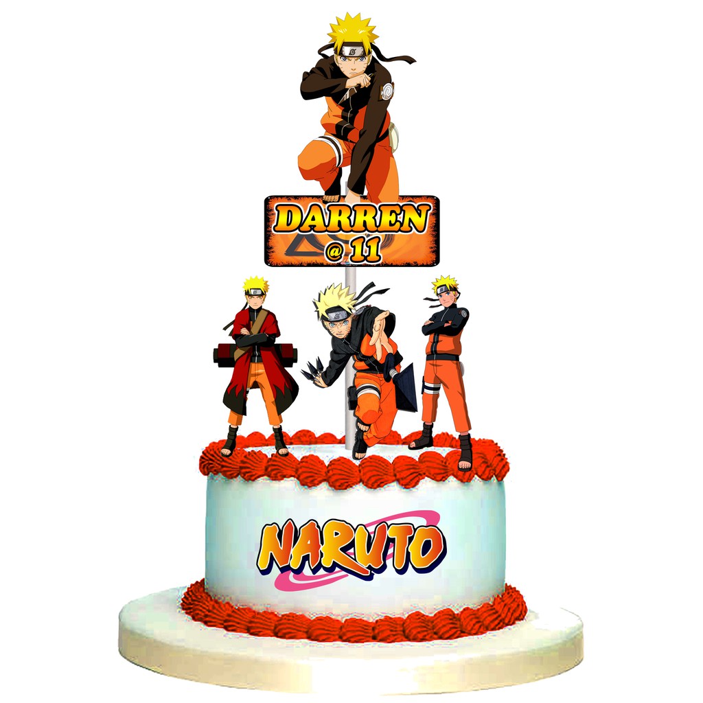 NARUTO CAKE TOPPER PERSONALIZE NAME/AGE ONLY | Shopee Philippines