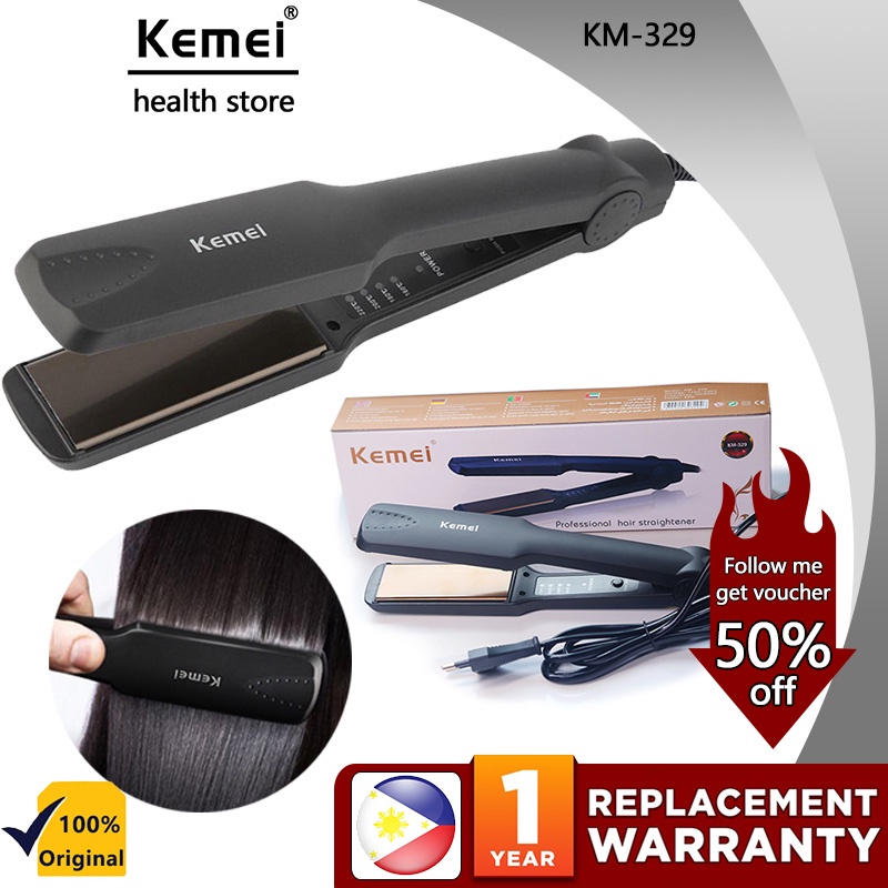 Kemei Km 329 Hair Straightener Flat Iron With Fast Warm Up Thermal