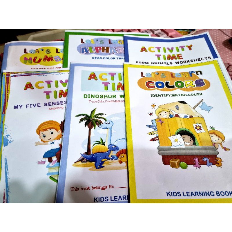 Kids Learning Booklet / alphabet, numbers, colors, sense, animals, maze ...