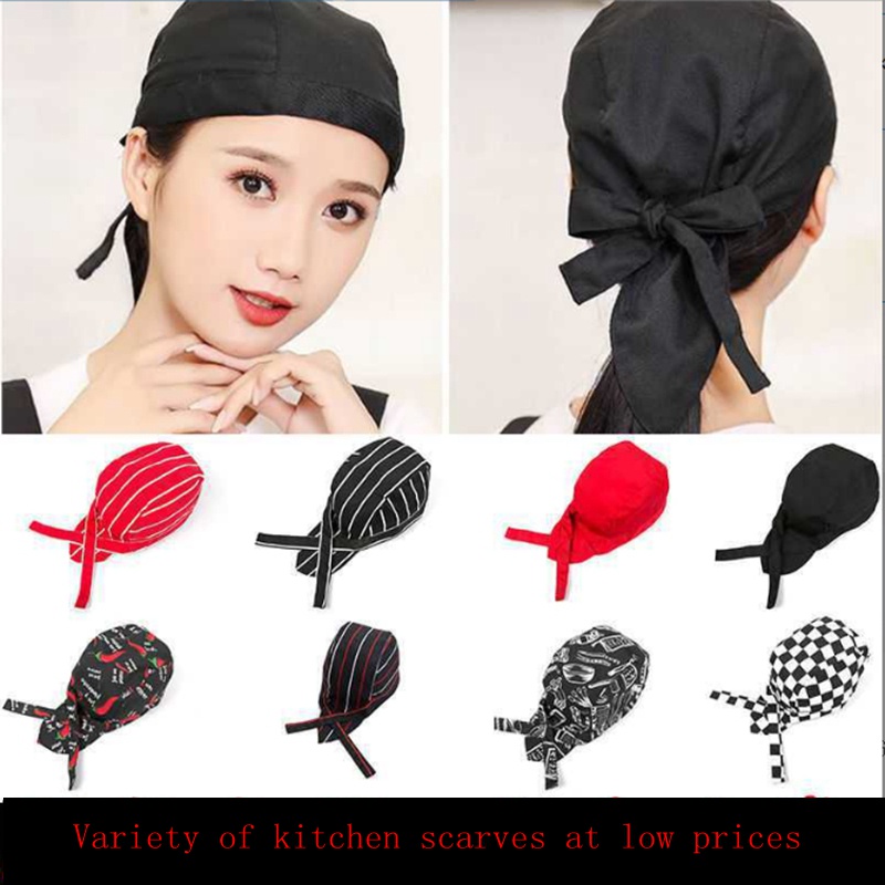 Ready Stock Chef hat men and women work kitchen Baotou cap hotel fast ...