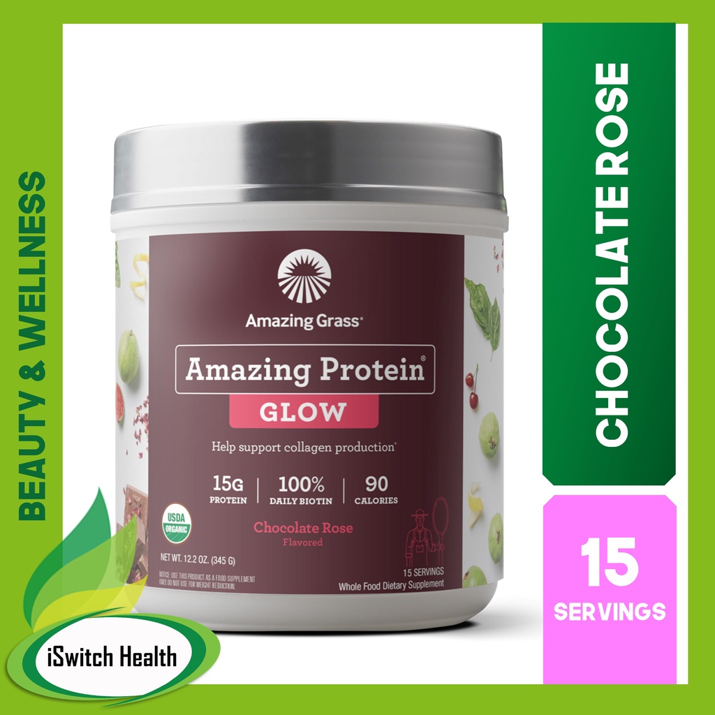 Amazing Grass Amazing Protein GLOW - Supports Collagen Production - 15 ...