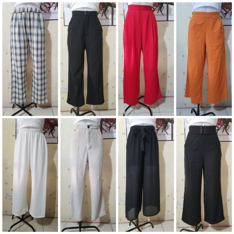 Squarepants mix/washed(garter,trouser type,highwaist) | Shopee Philippines