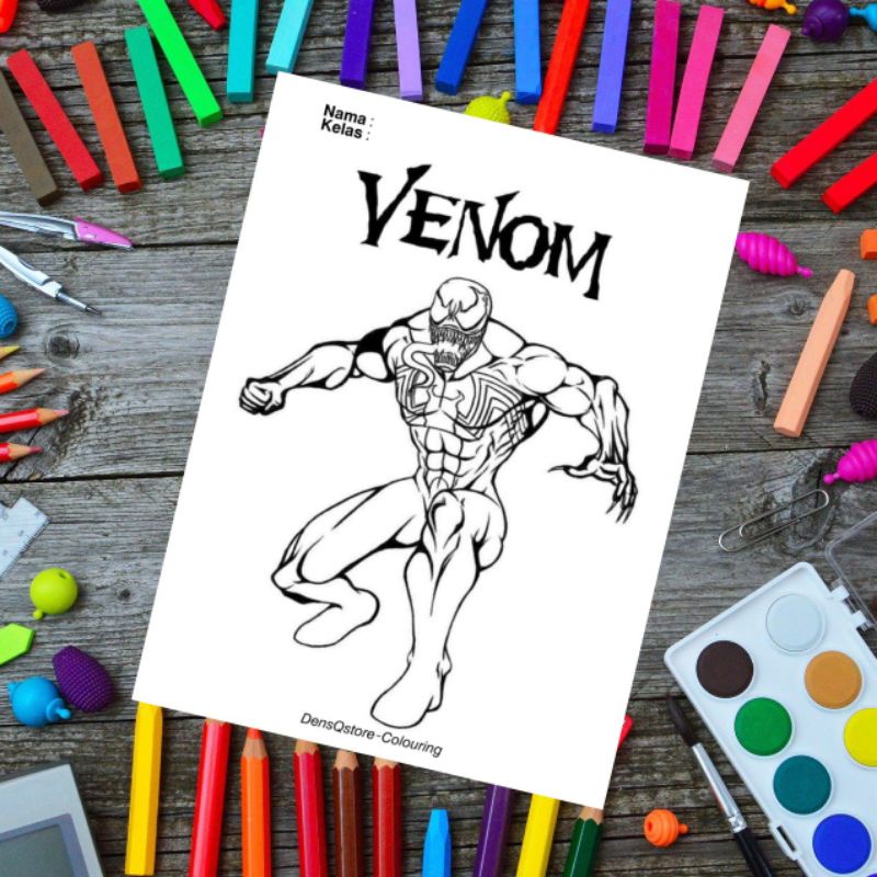 Venom Theme Children's Coloring Drawing Paper - BC Paper | Shopee ...