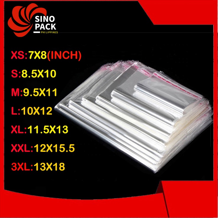 100 Pcs Opp Clear Plastic With Tape Sealing Self Adhesive Opp Bag