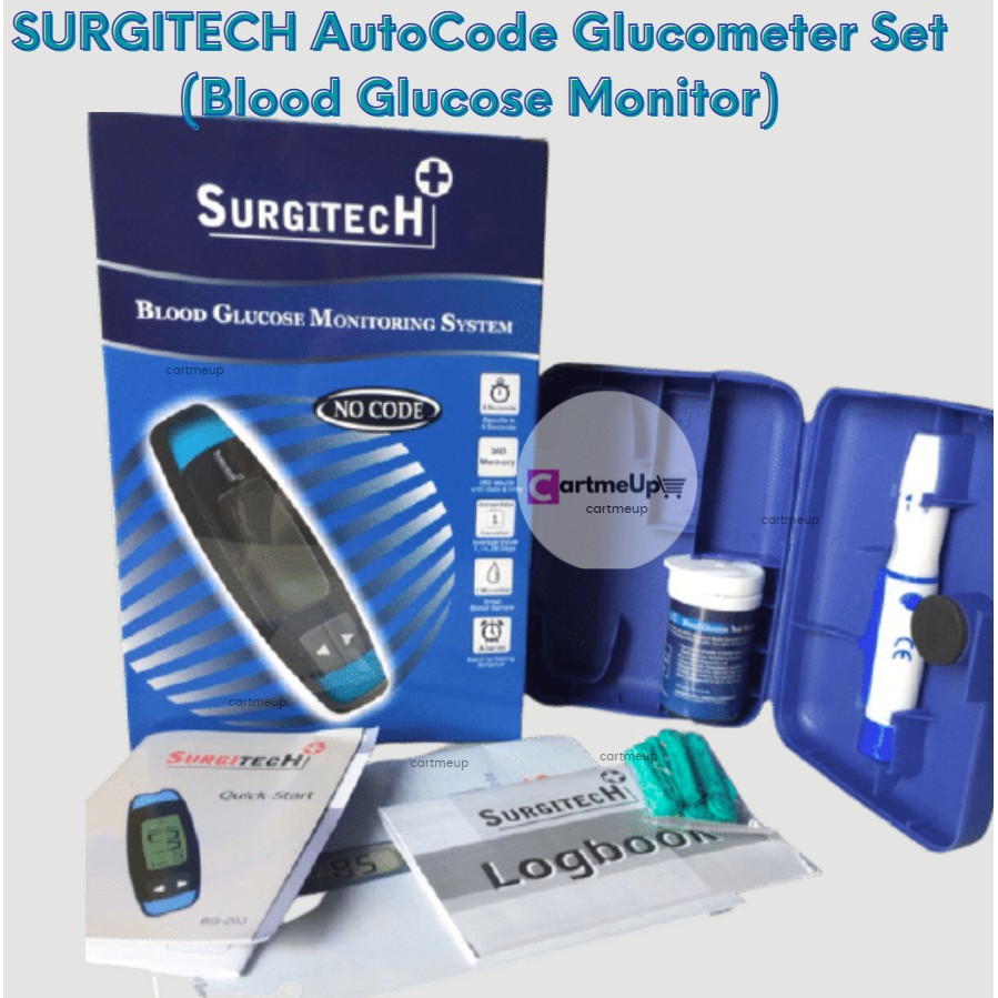 (CART-Z) SURGITECH AutoCode Glucometer Set (Blood Glucose Monitor ...