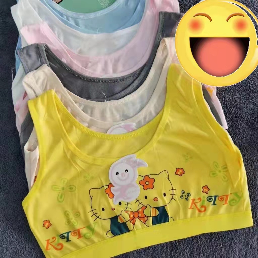 6 pcs kids stretchable girls cotton bra for 9-12 years old girls bra ...