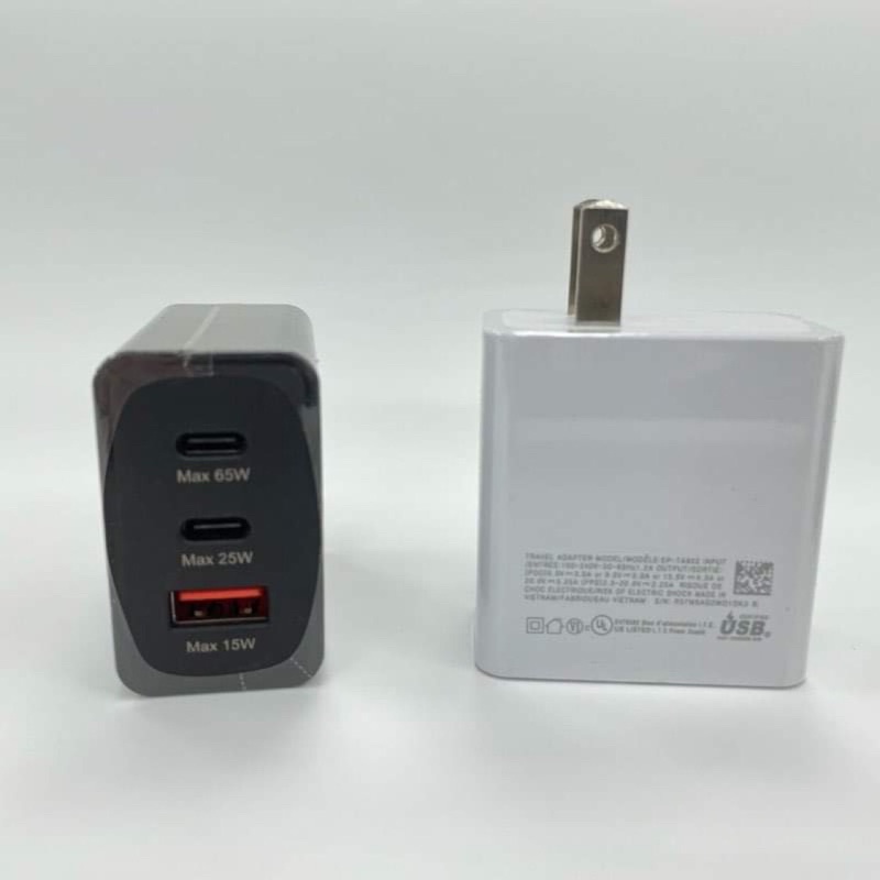 Samsung 65W PD Power Adapter Trio Charger(USB-C x 2 Port,USB-A Port ...