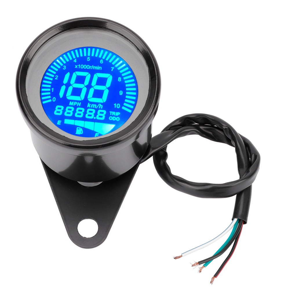 Waterproof Motorcycle Tachometer ODO / Trip Function LCD Screen Meter ...