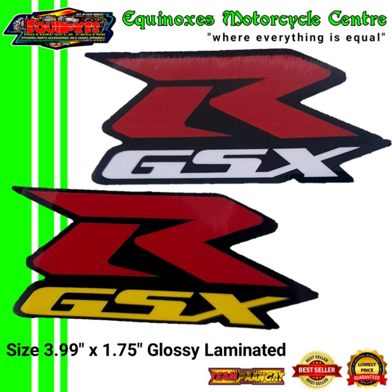 2 pcs STICKER GSX-R LAMINATED GLOSSY STICKER | Shopee Philippines