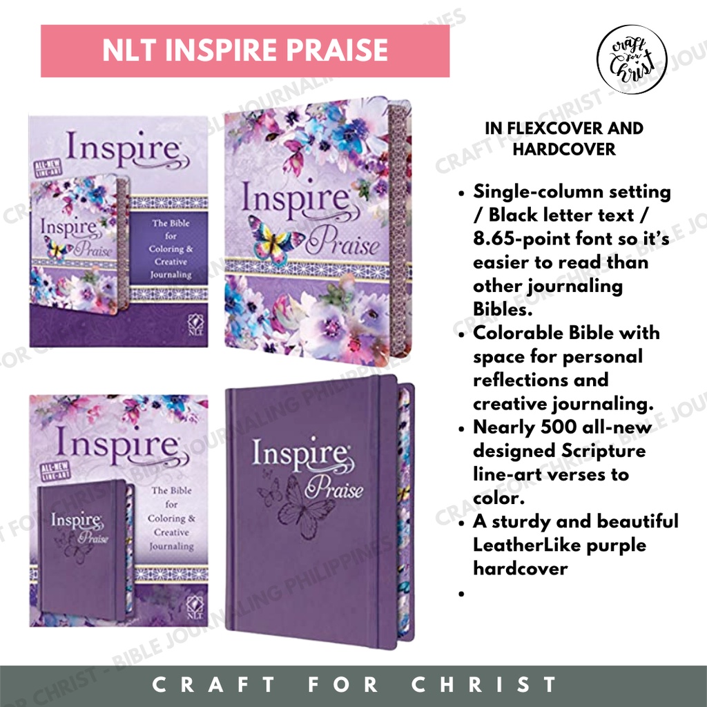 NLT INSPIRE PRAISE JOURNAL BIBLE JOURNALING BIBLE NLT BIBLE | Shopee ...