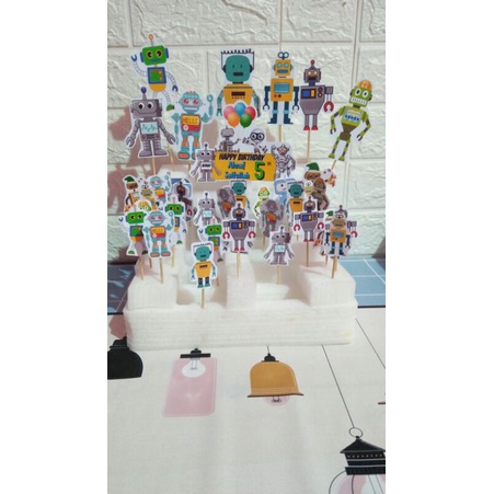 CUPCAKES TOPPER ROBOT 30 PCS | Shopee Philippines