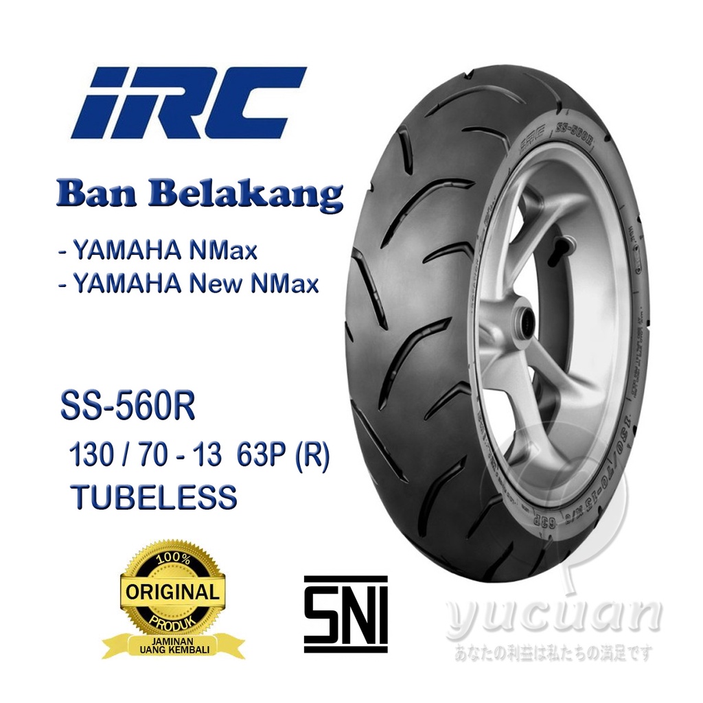 Yamaha NMAX IRC SS-560R Tubeless Rear Tire Size 130/70-13 | Shopee ...