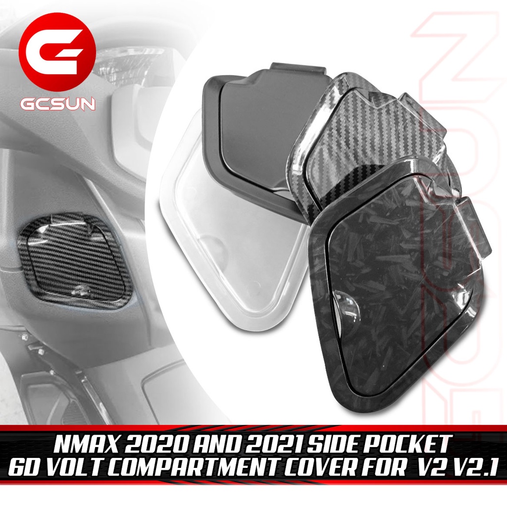 NMAX SIDE POCKET 6D VOLT COMPARTMENT COVER FOR V2,V2.1 2020-2021 ...