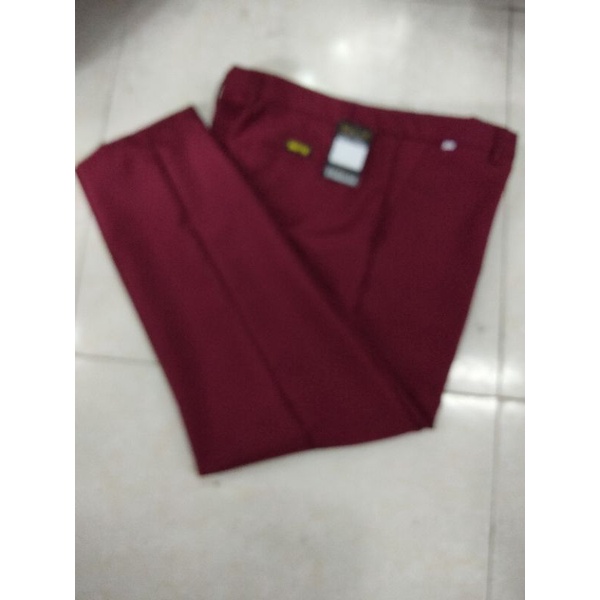 PANTS SLACKS MAROON SEMIFIT | Shopee Philippines