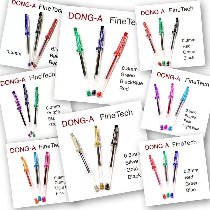 Dong-a FineTech 0.3 Gel Pen Set of 3 pieces assorted per variation ...