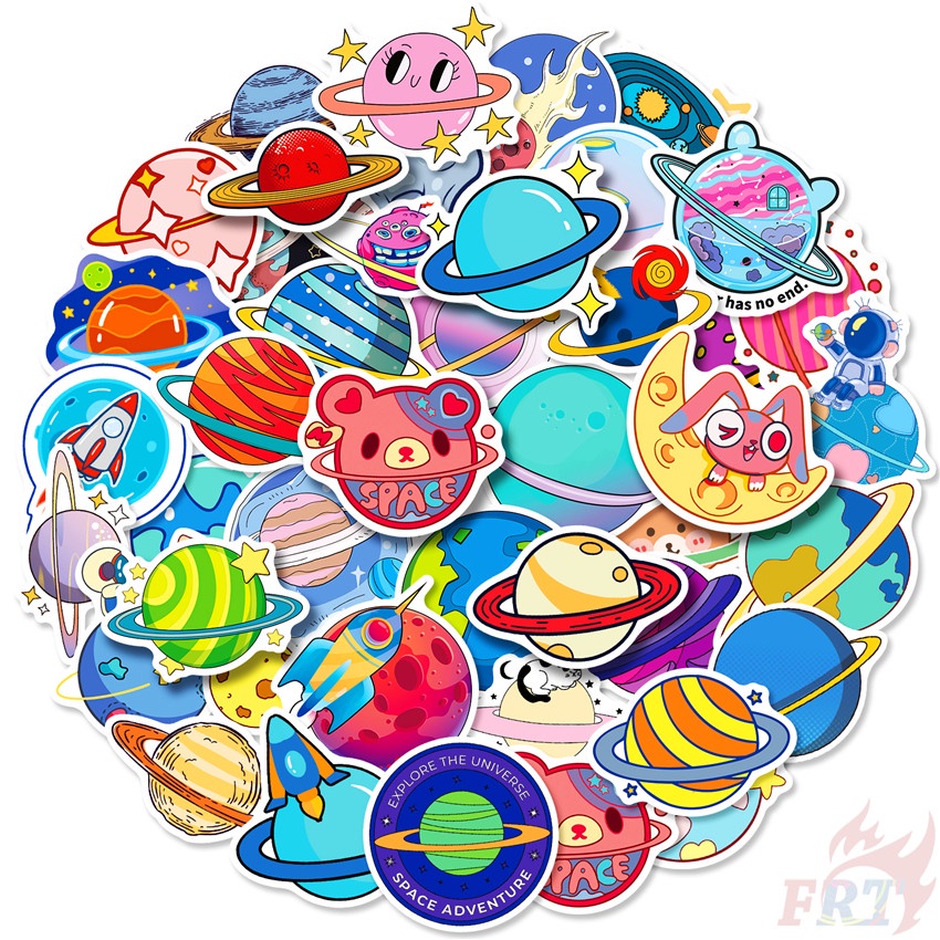 50Pcs/Set Funny Romantic Planet Series 01 Space Travel Stickers DIY ...