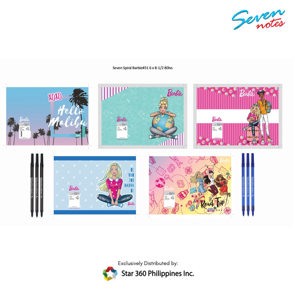 Seven Notes Spiral Notebooks Barbie Set #1 | Shopee Philippines