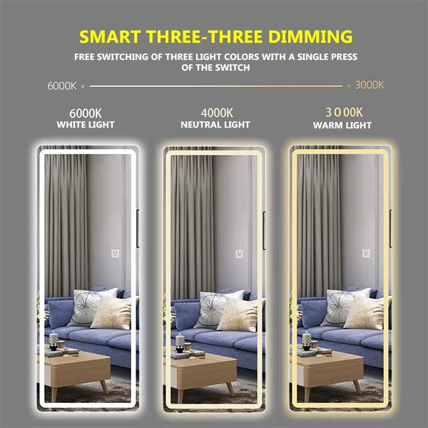 Smart Full Body Mirror LED Lighted Dressing Mirror Wall Mounted Home ...