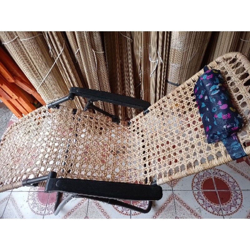 Rattan reclining chair/foldable chair with free abaniko! | Shopee ...