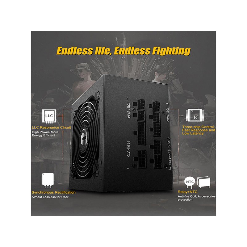 Ipason Great Wall G7 750W 80 Plus Gold Full Modular Power Supply Units Ruby Main Electrolytic ...