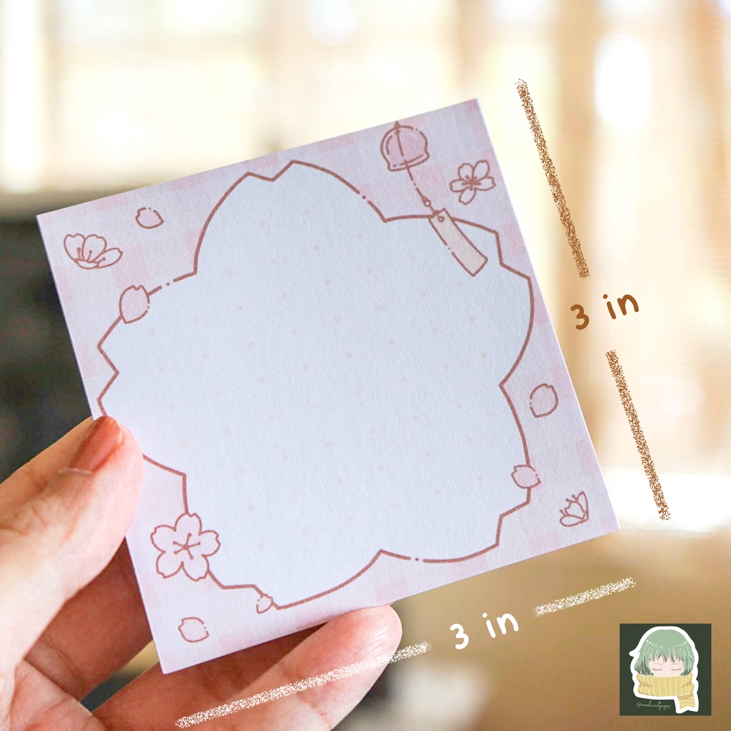 Kawaii Memo pads - SAKURA | Notepad | NOT sticky | Easy Peel | Shopee ...