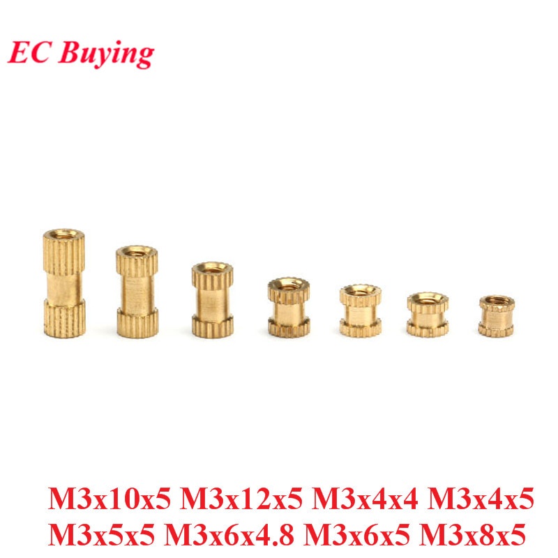 20pcs M3 Brass insert nut Injection Molding Brass Knurled Thread ...