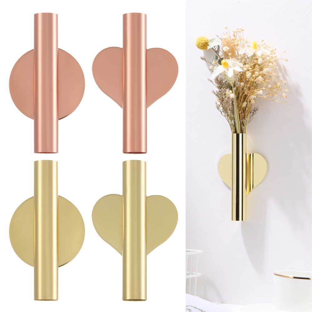 Wall Flower Vase Flower Device Tube Vase Non Perforated Living Room ...