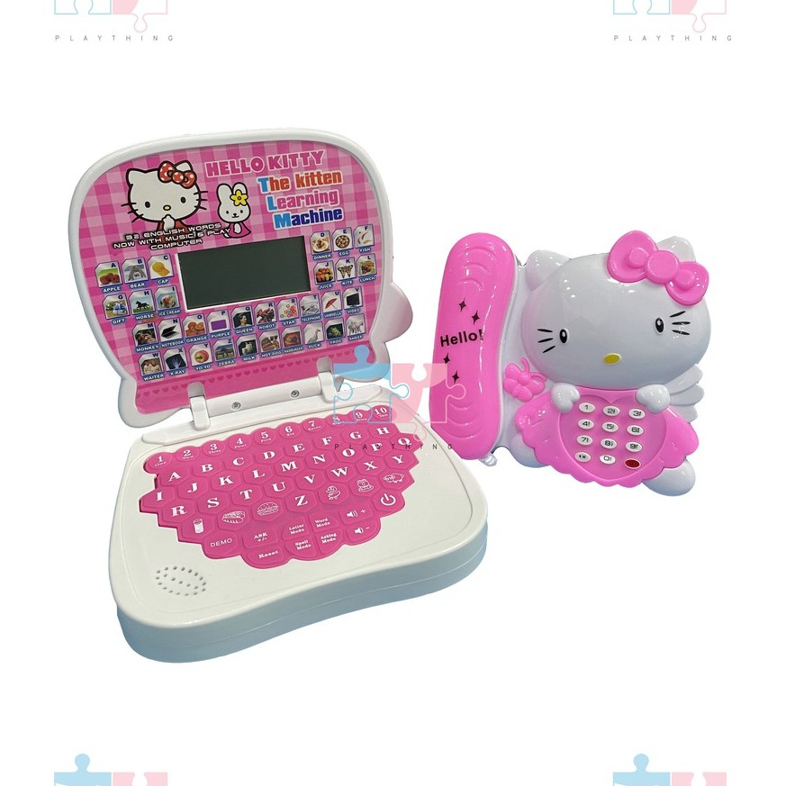 HELLO KITTY EDUCATIONAL TELEPHONE PHONE AND LEARNING NOTEBOOK LAPTOP 2 ...