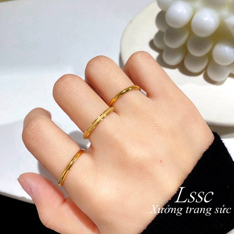 Anti-Rust Stainless Steel Gold Rings for Womem Simple Design Korean ...