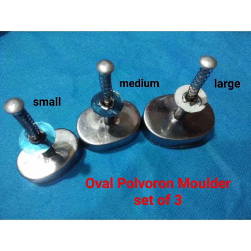 Set of 3 Oval or Round Polvoron Moulder Stainless Molder | Shopee ...
