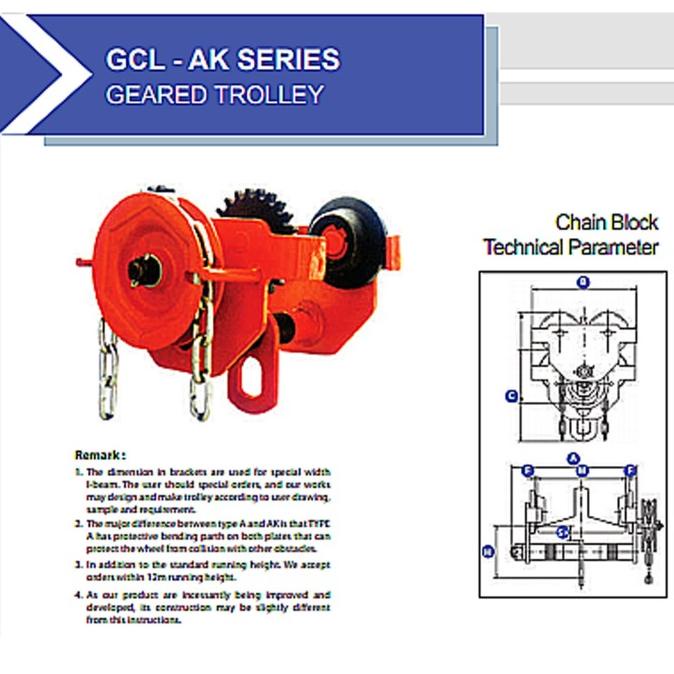 Geared Trolley Geared Trolley Gear Manual Trolley Hoist Shuang Ge 1 ...