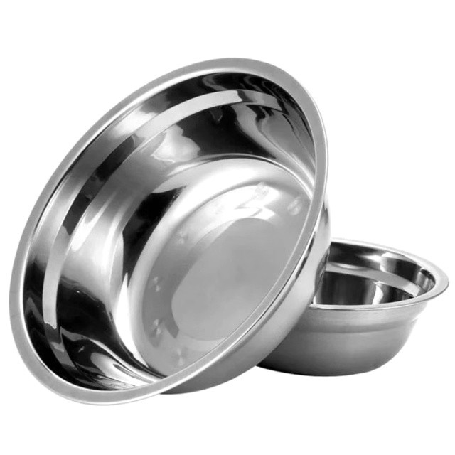 6 PCS Stainless Steel Basin Circle Soup Household Canteen Bowl | Shopee ...