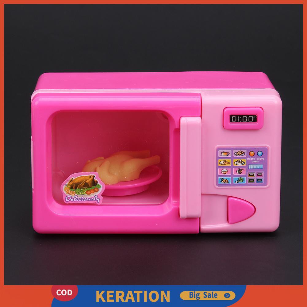 COD☑Mini Simulation Kitchen Toys Kids Children Play House Toy Microwave ...