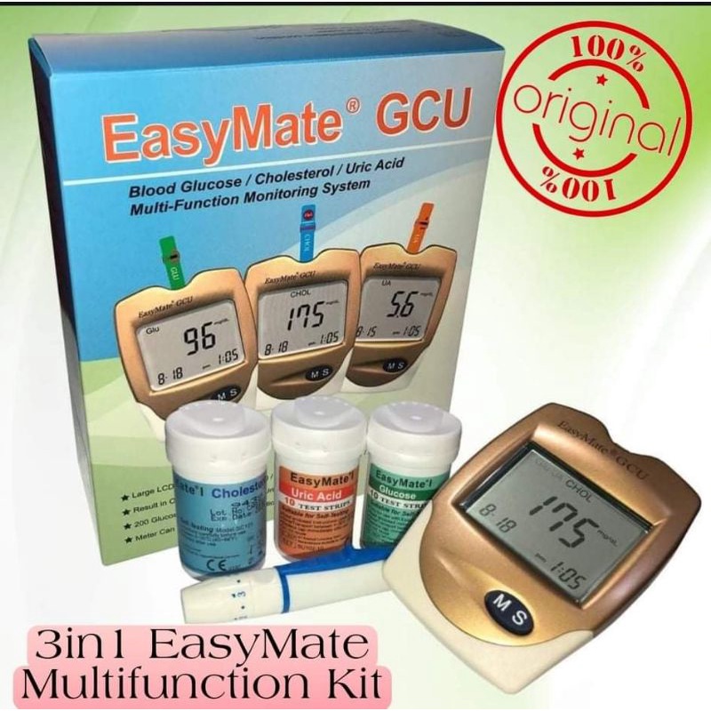 EASYMATE GCU 3in1 Multifunction Kit (GLUCOSE, CHOLESTEROL AND URIC ACID ...