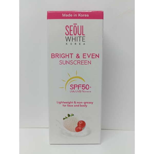 Seoul White Korea BRIGHT & EVEN Sunscreen SP50+ PA++++ Tube 30ml ...