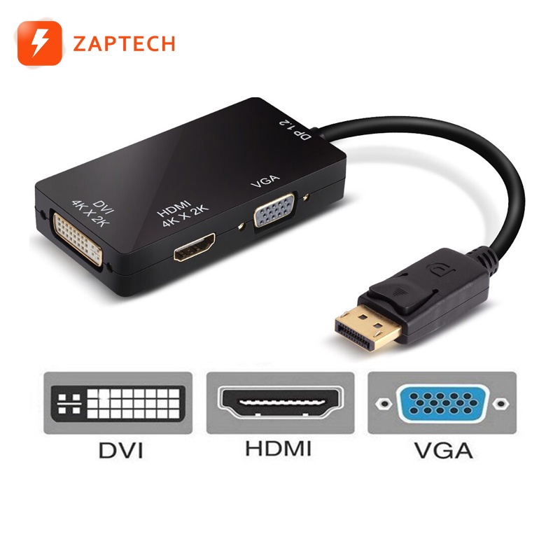 3 in 1 DisplayPort DP To HDMI DVI VGA Adapter Cable 1080P Display Port ...
