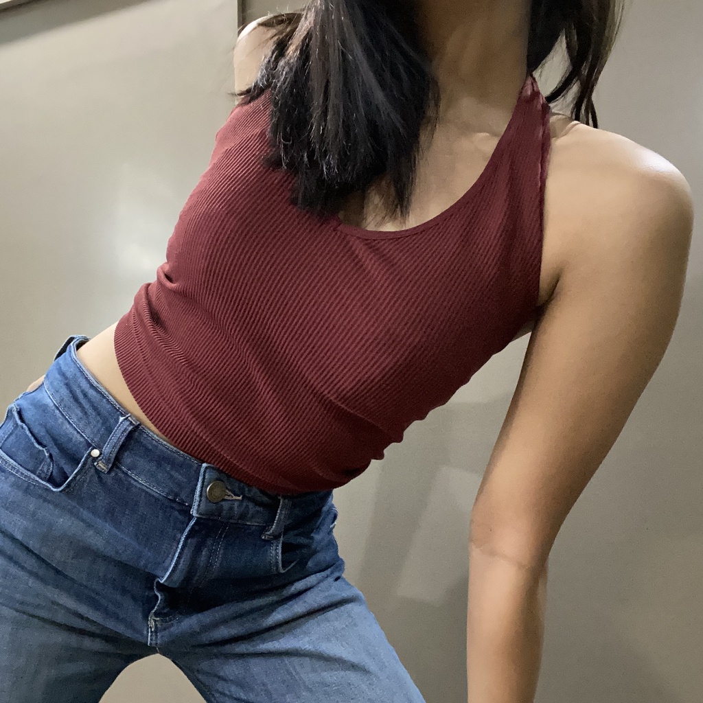 [PRELOVED] Bench - Red Cropped Tank Top | Shopee Philippines