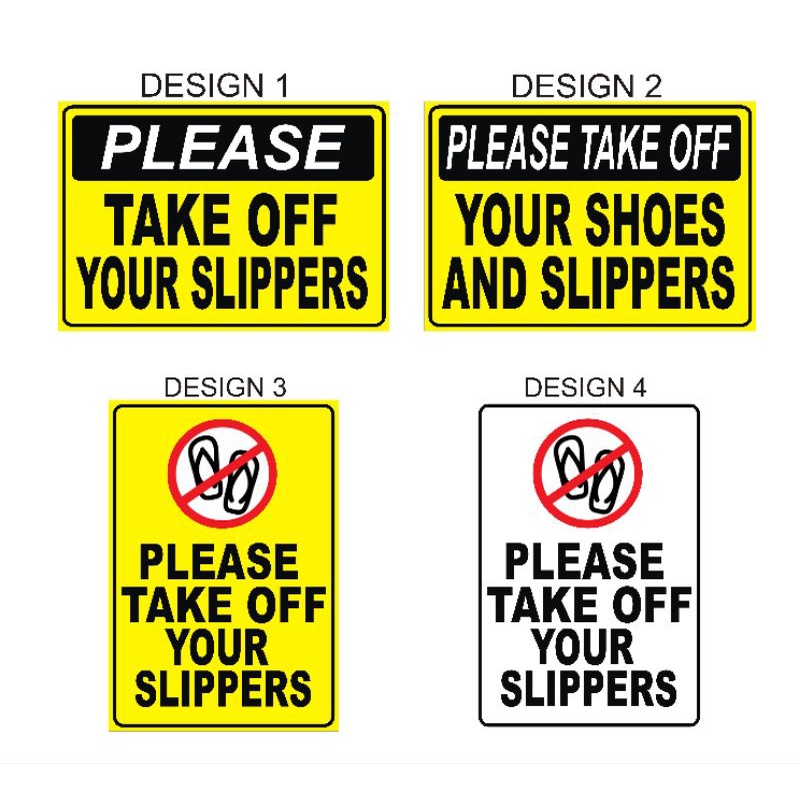 Please Take Off your Slippers PVC Signages | Shopee Philippines