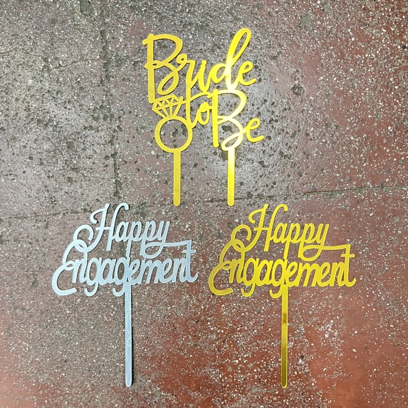 Acrylic Bride To Be/ Happy Engagement Cake Topper | Shopee Philippines