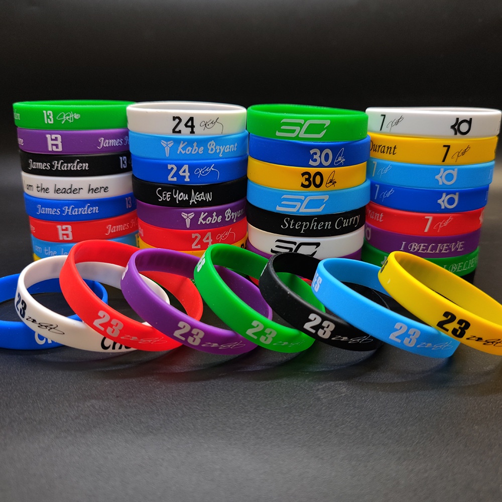 Silicone star bracelet NBA star Kobe James Curry star sports bracelet ...