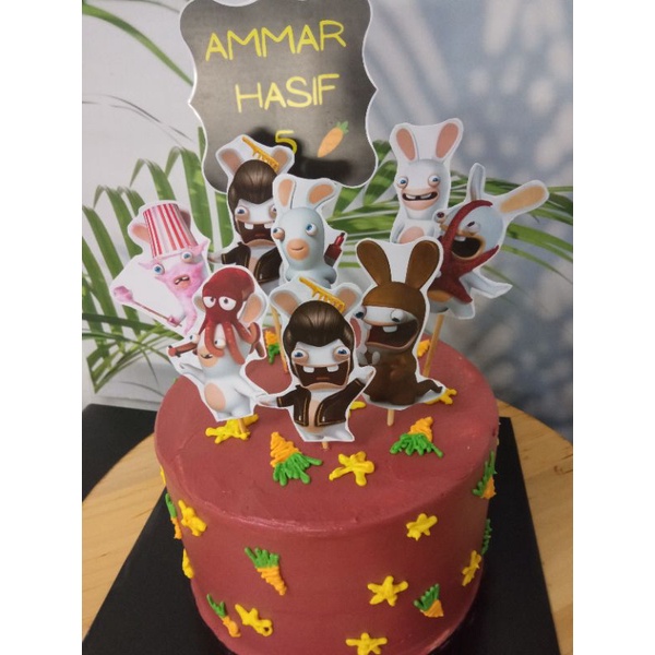 invasion rabid topper cake topper rabbit birthday cake hias | Shopee ...