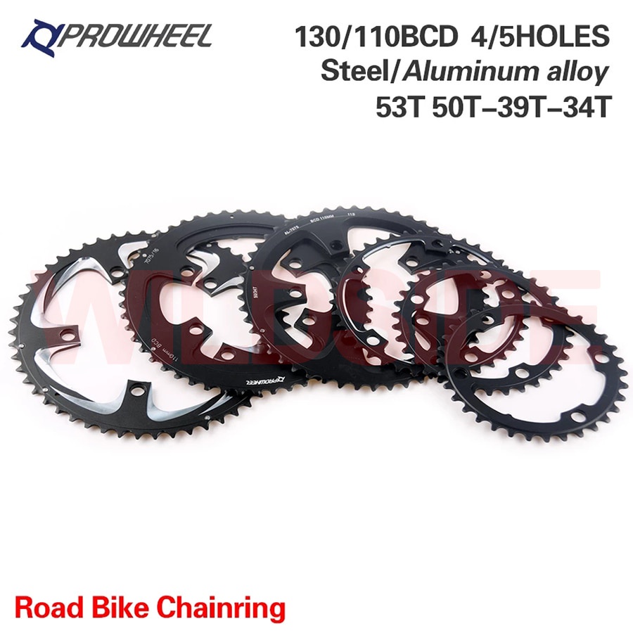 PROWHEEL Chainring 110BCD 130BCD Road Bike Crankset 34/39/50/53T ...