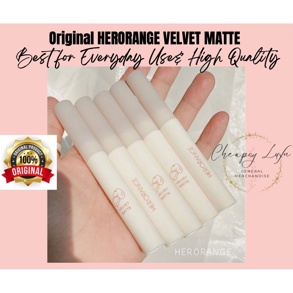 Original HERORANGE Velvet Matte Small Milk Tube Chestnut Lip Mud ...