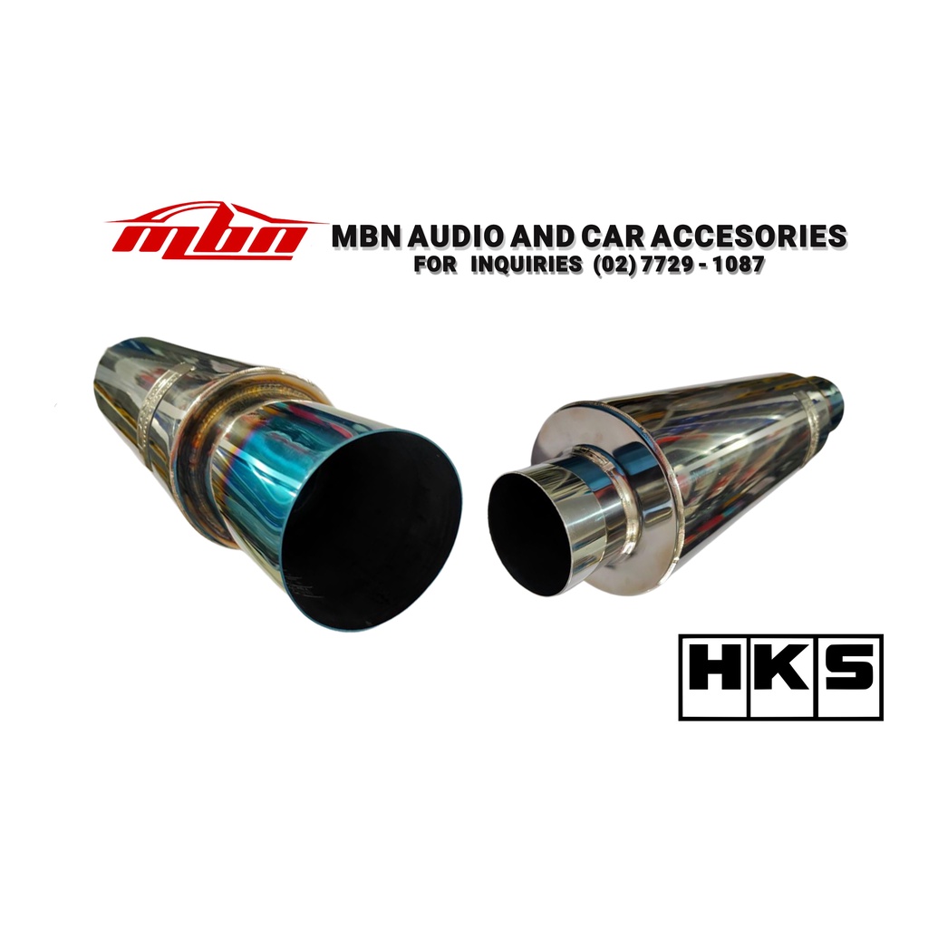 HKS Free Flow Muffler with Burn Tip, Universal Muffler (MEDIUM ...