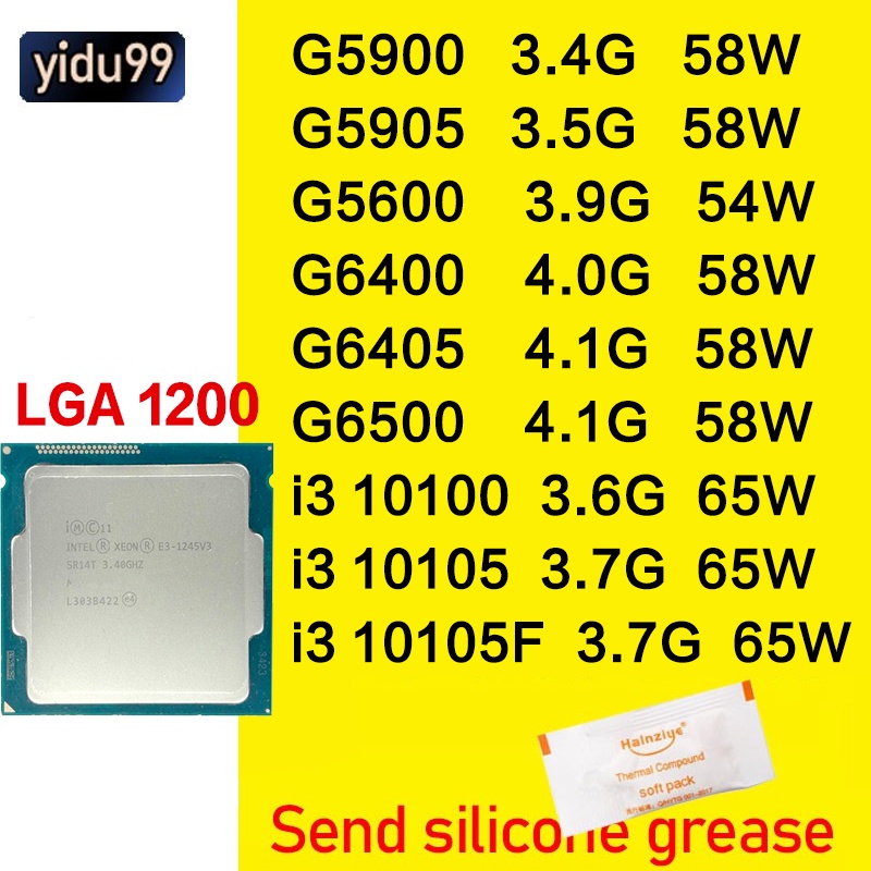 Intel g5900 g5905 G5600 G6400 g6405 i3-10100 10105 10105f Intel 9th generation 10th generation ...