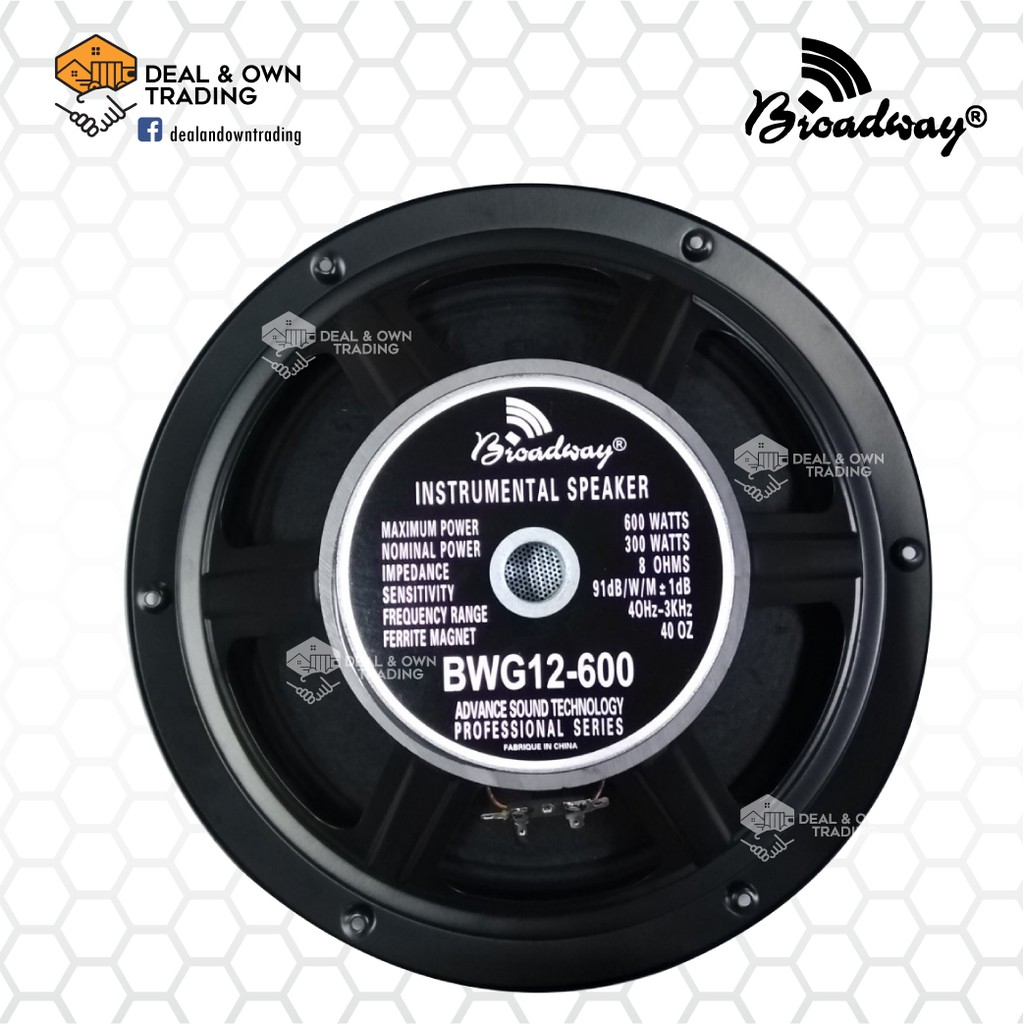 Broadway BWG-12-600 12inch 600W 8 Ohms Single Speaker | Shopee Philippines