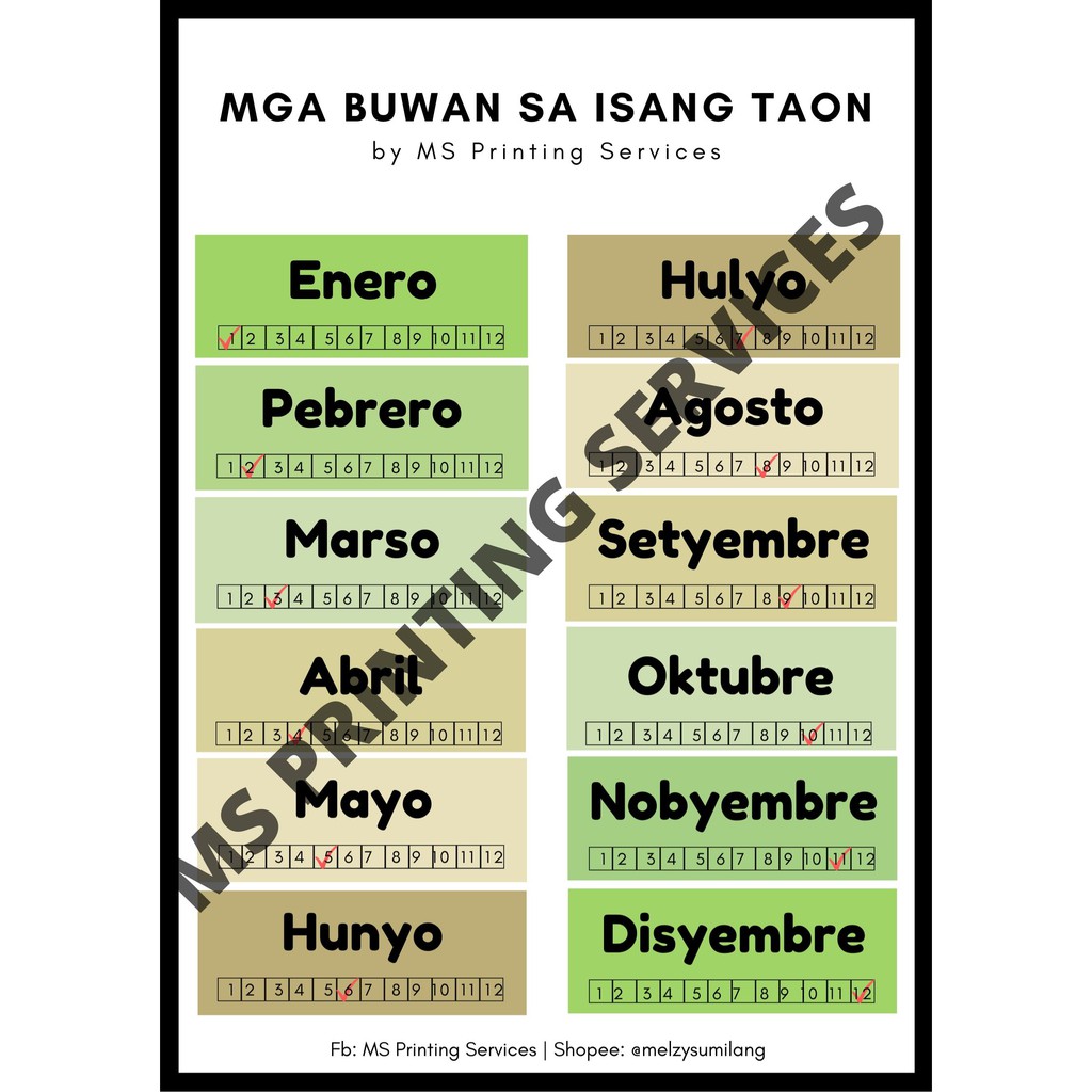 Laminated Chart (Mga Buwan sa Isang Taon) | Shopee Philippines Laminated Chart (Mga Buwan sa Isang Taon) | Shopee Philippines
